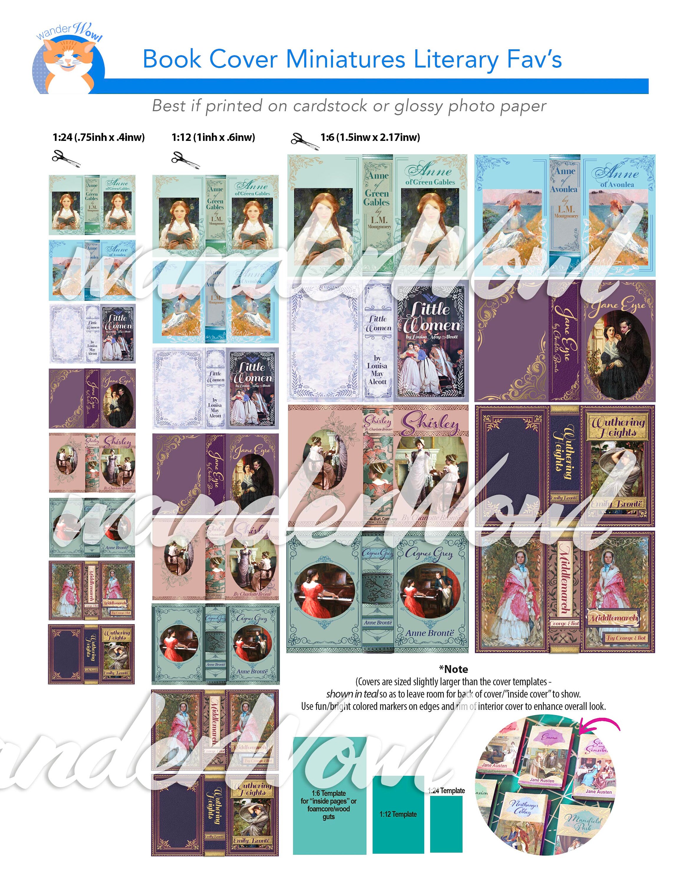 Miniature Classic Book Covers Vol 3, Printables, Instant Download ...