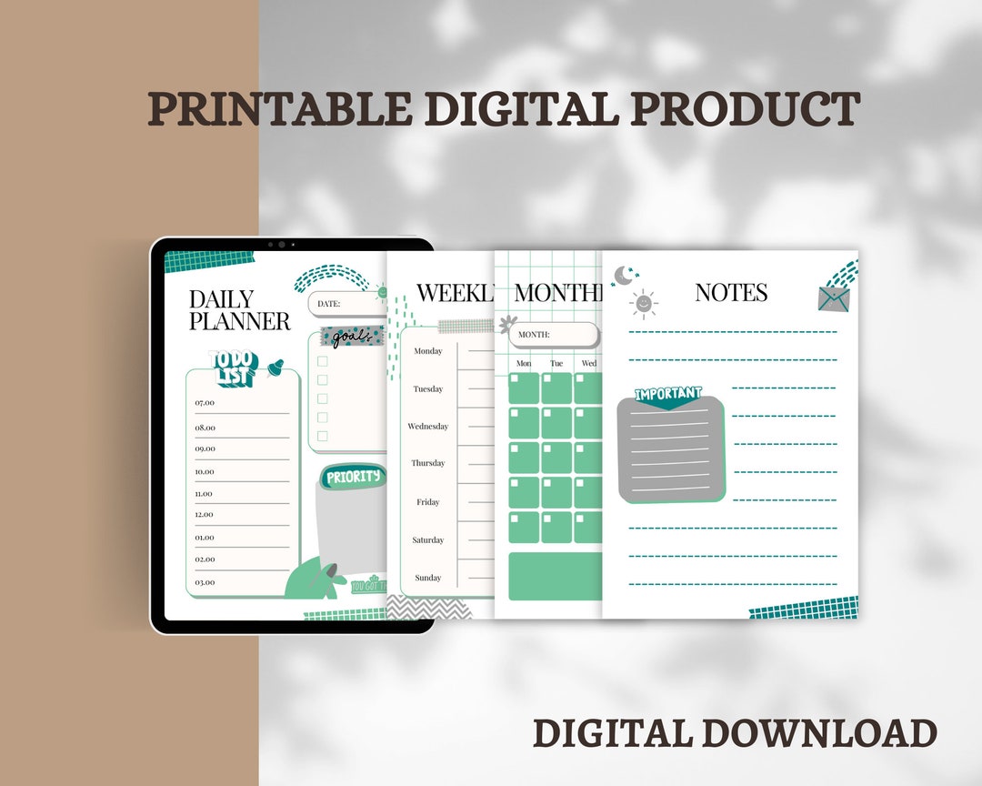 Printable Weekly Planner, Digital Weekly Planner, Hourly Weekly ...