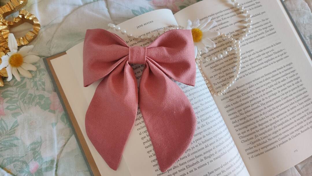 Linnen Hair Bow - Cottagecore Vintage Aesthetic Ribbon - Etsy