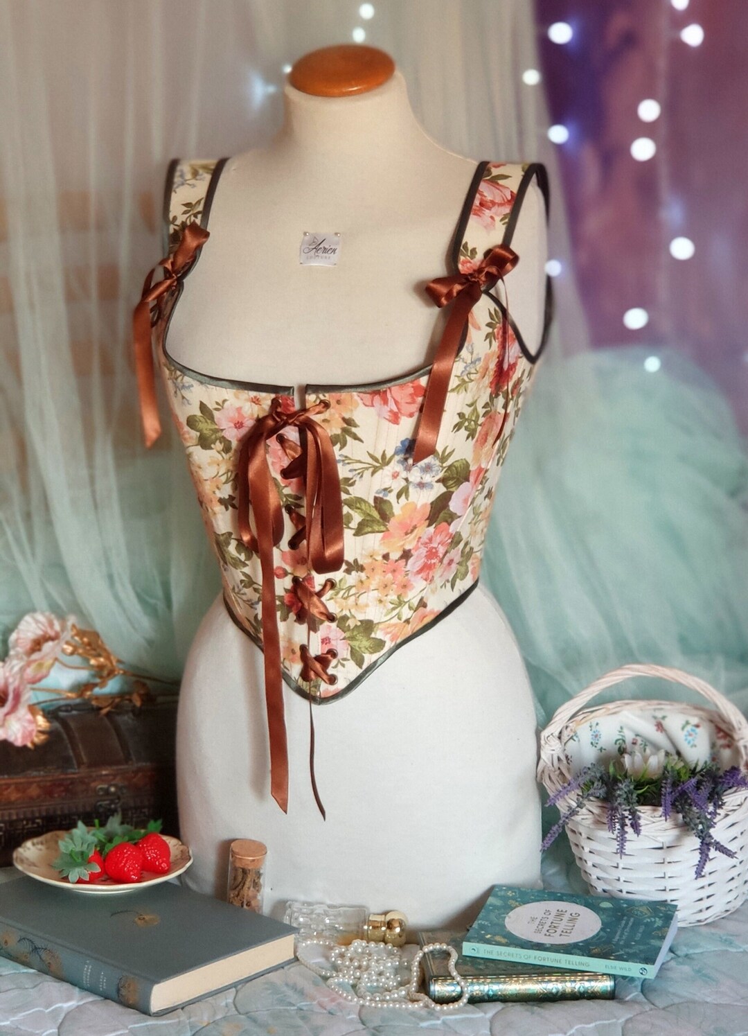 CUSTOM Cottagecore Renaissance Floral Corset Stays, Choose Between ...