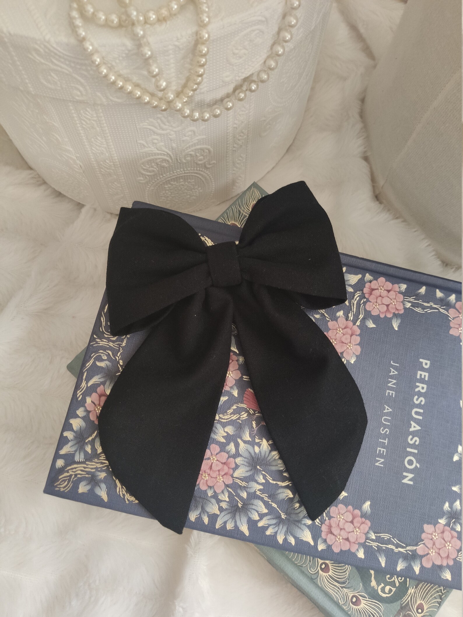 Linnen Hair Bow - Cottagecore Vintage Aesthetic Ribbon - Etsy