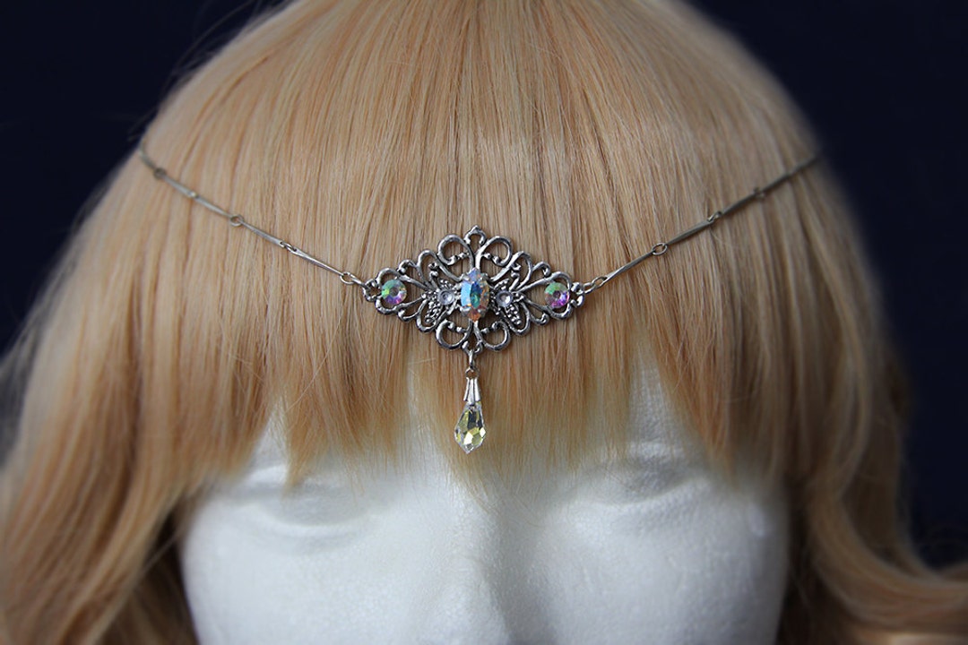 Fairy Princess Circlet - Silver Tiara With Iridescent Gems - Royalcore ...