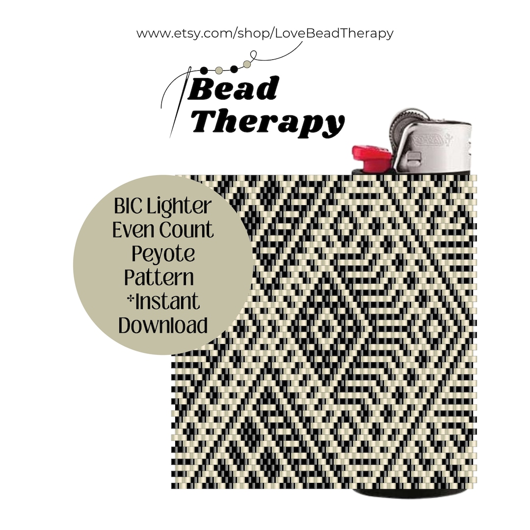 Lighter Cover Pattern, Beaded Lighter Pattern, Even Count Peyote Stitch ...