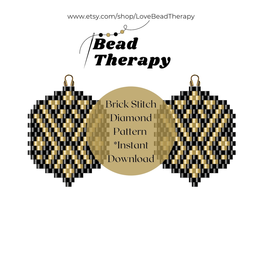 Brick Stitch Pattern, Two Color Brick Pattern, Design for Delicas ...