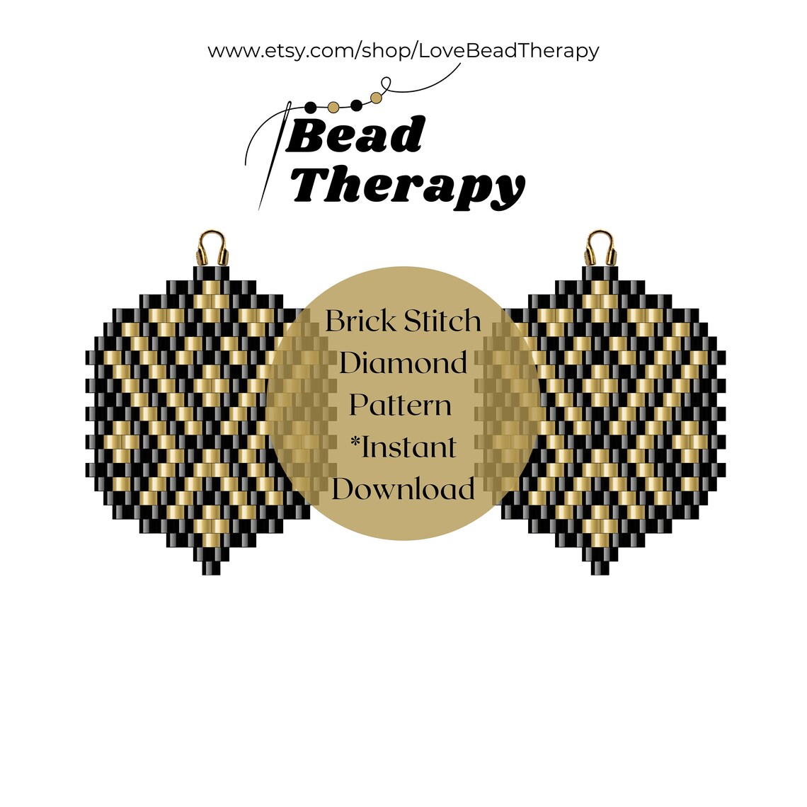 Brick Stitch Pattern, Two Color Brick Pattern, Design for Delicas ...