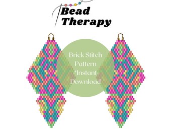 Triangle Brick Stitch Pattern, Seed Bead Earring Pattern, Bead Graph ...