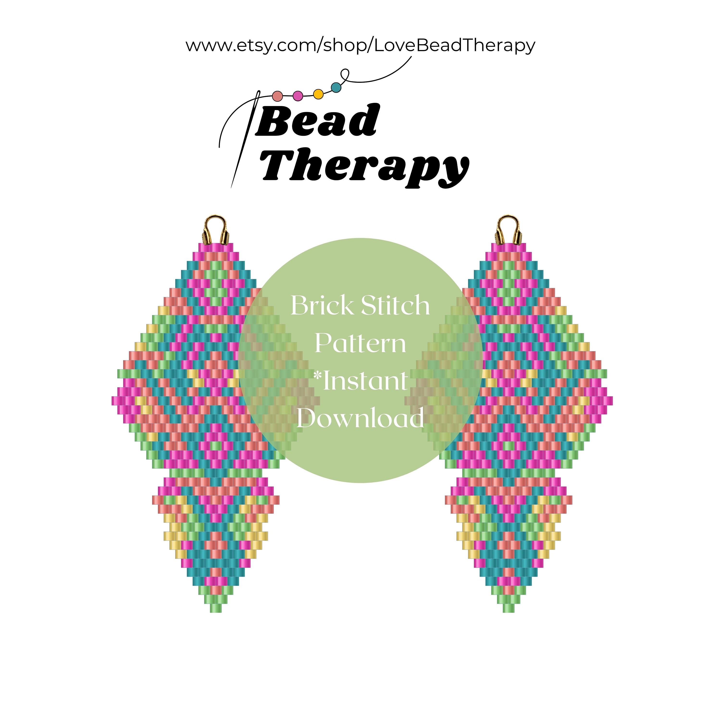 Colorful Brick Stitch Pattern, Delica Bead Graph, Seed Bead Pattern ...