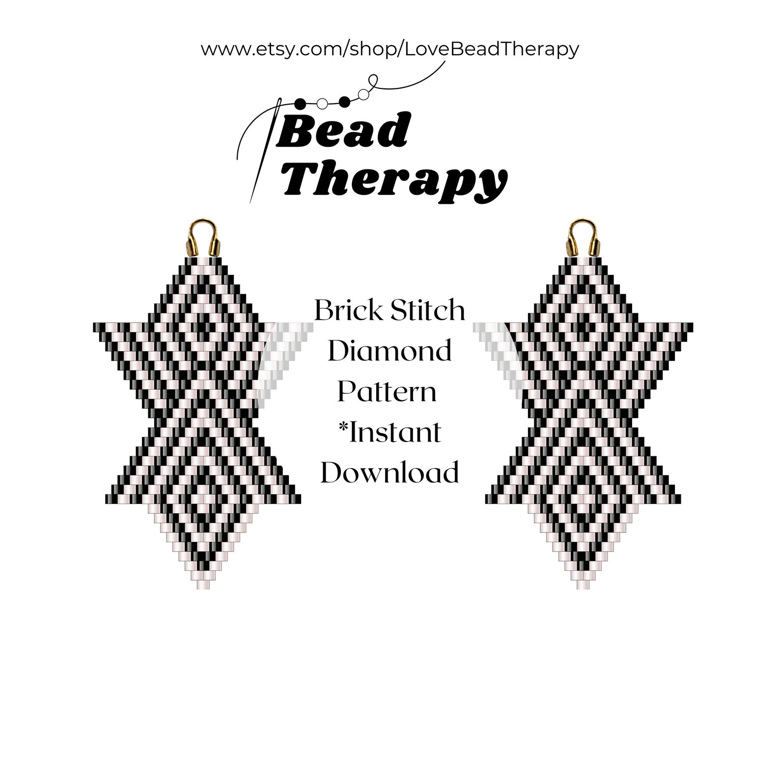 Brick Stitch Beading Pattern, Two Color Brick Pattern, Beading Graph ...