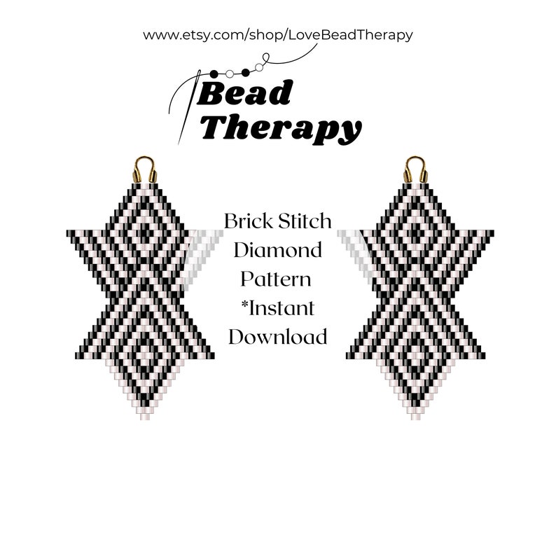 Brick Stitch Beading Pattern, Two Color Brick Pattern, Beading Graph ...