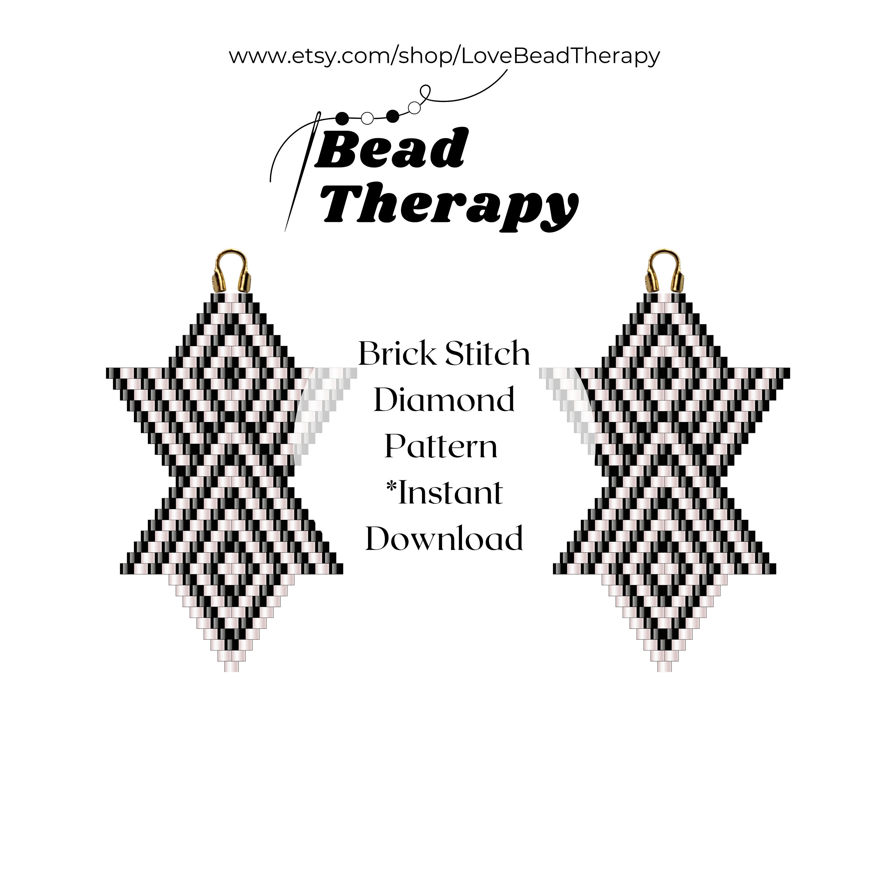 Brick Stitch Beading Pattern, Two Color Brick Pattern, Beading Graph ...