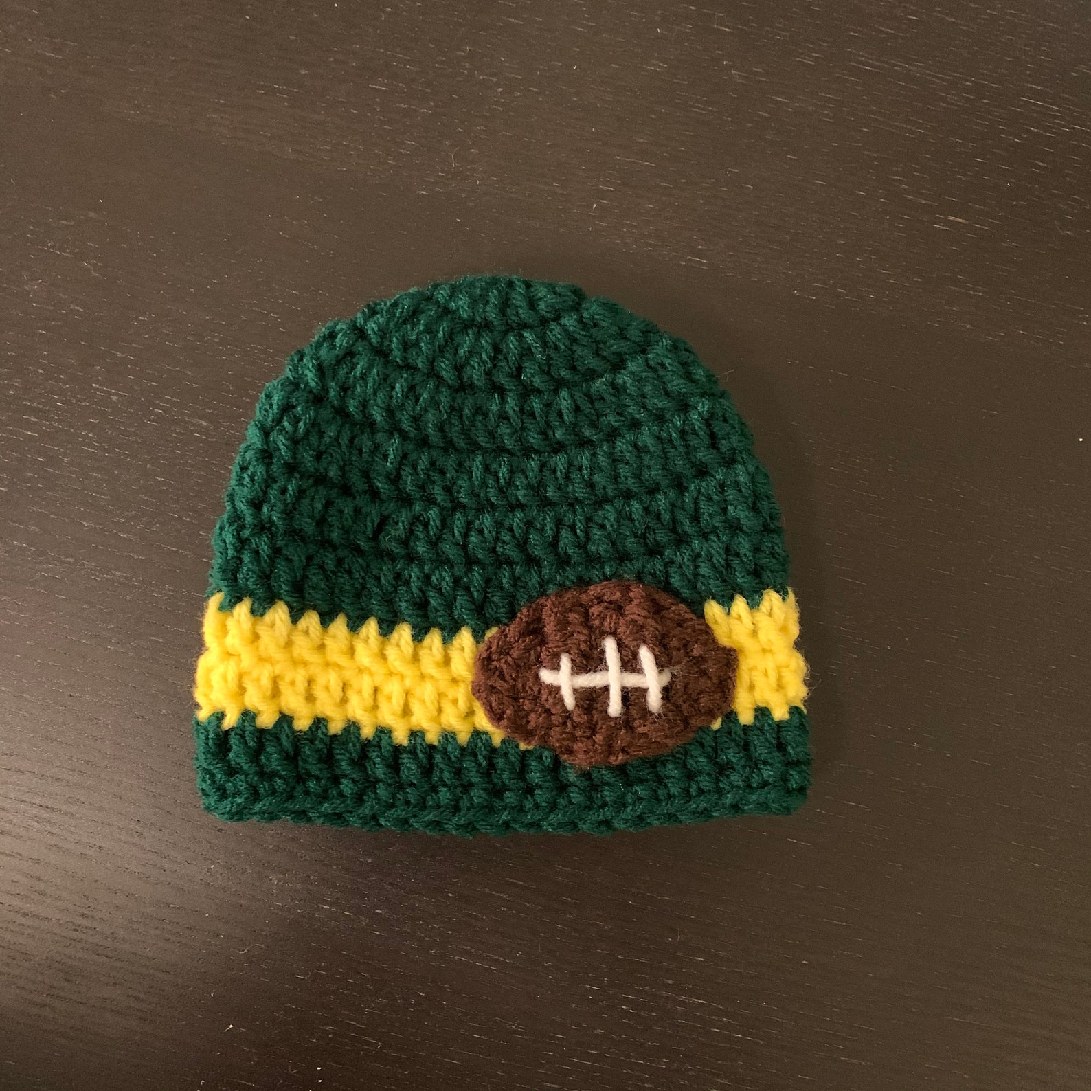 Crochet Football Baby Hat in Green Bay Packers Colors Can - Etsy