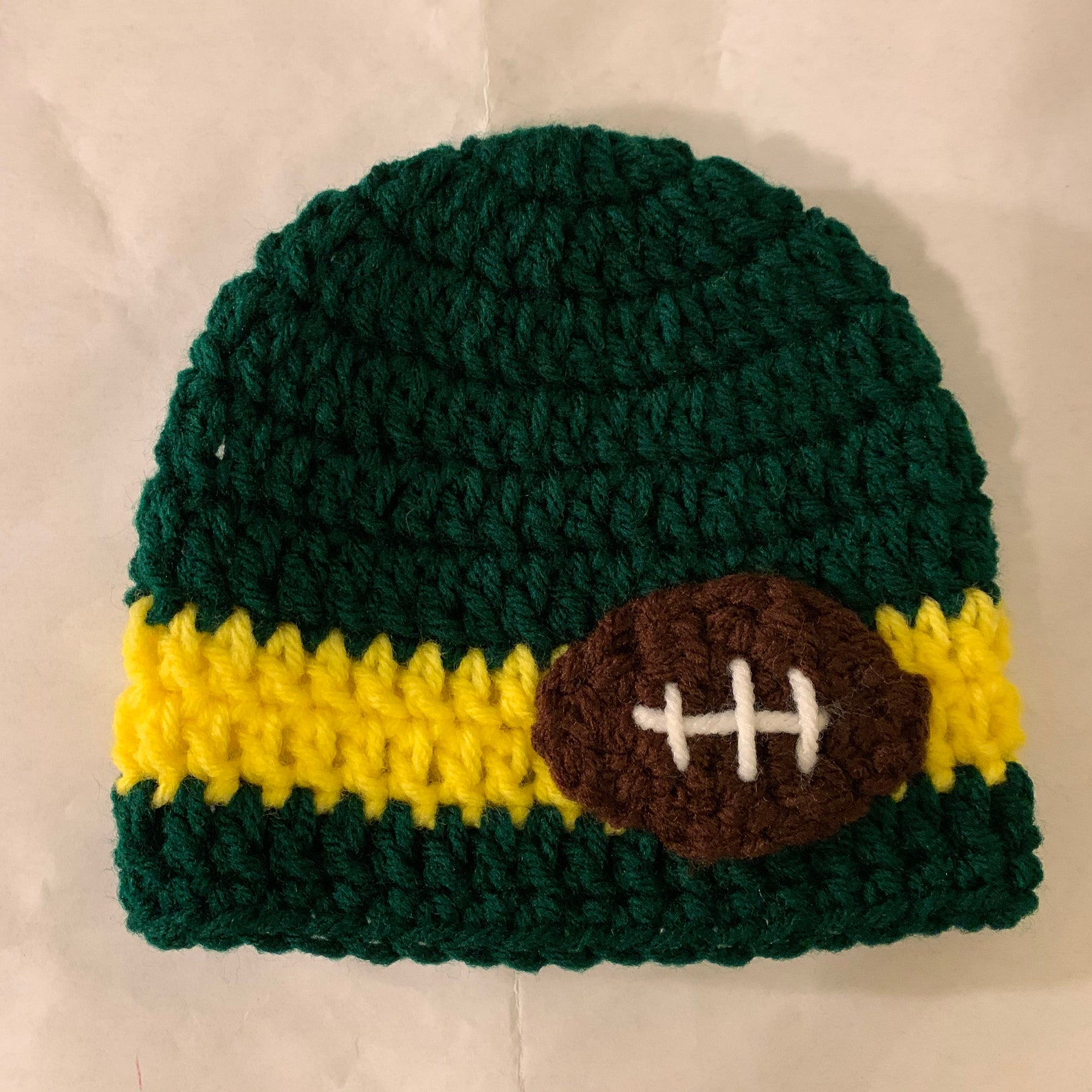 Crochet Football Baby Hat in Green Bay Packers Colors Can - Etsy