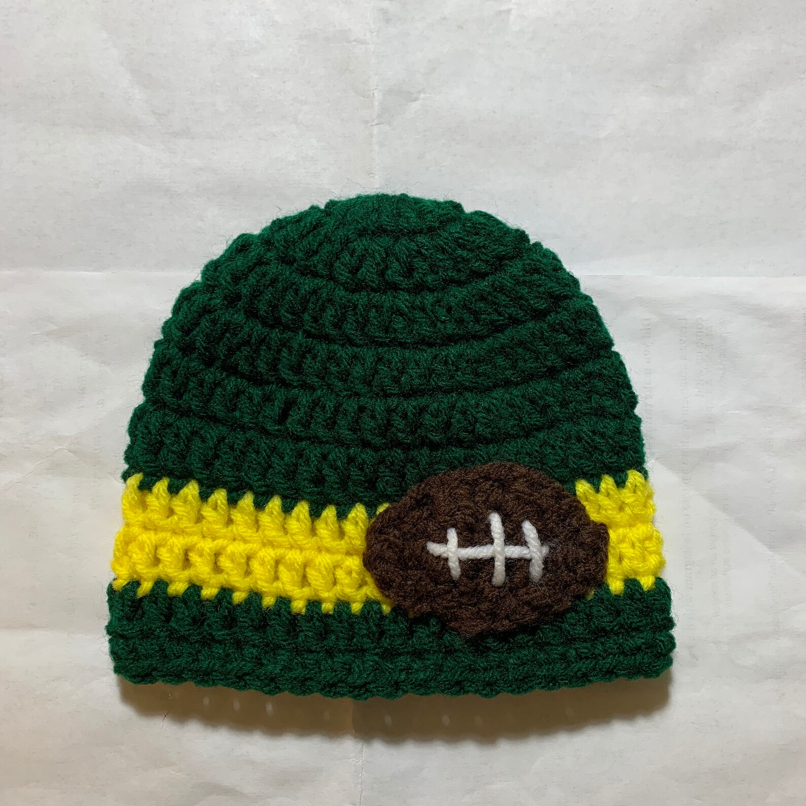 Crochet Football Baby Hat in Green Bay Packers Colors Can - Etsy