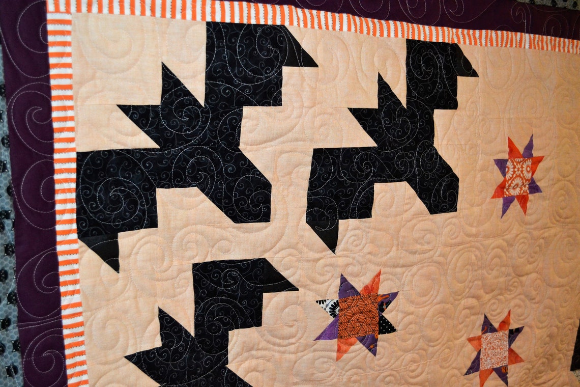 NEW Handmade 65x 65 Patchwork Cat & Bats Halloween Quilt - Etsy