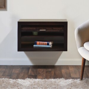 Wall Mount Floating End Table Nightstand - ECO GEO - Espresso - Etsy