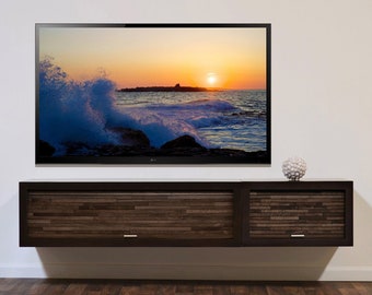 Floating tv stand | Etsy