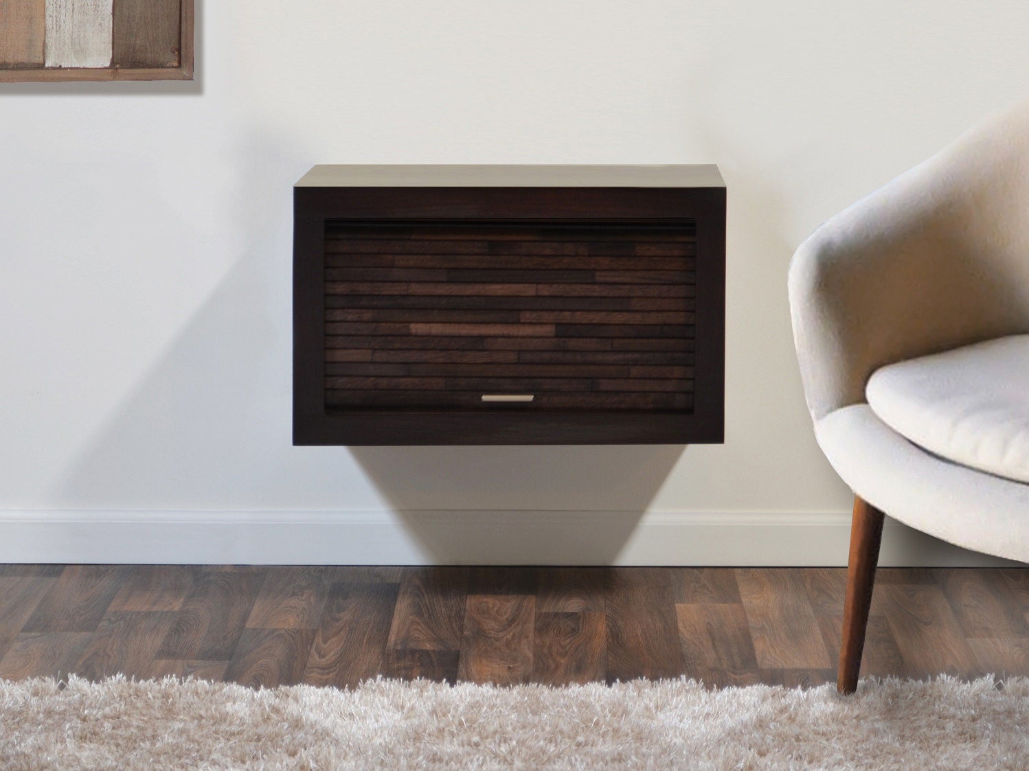 Wall Mount Floating End Table Nightstand ECO GEO Espresso | Etsy