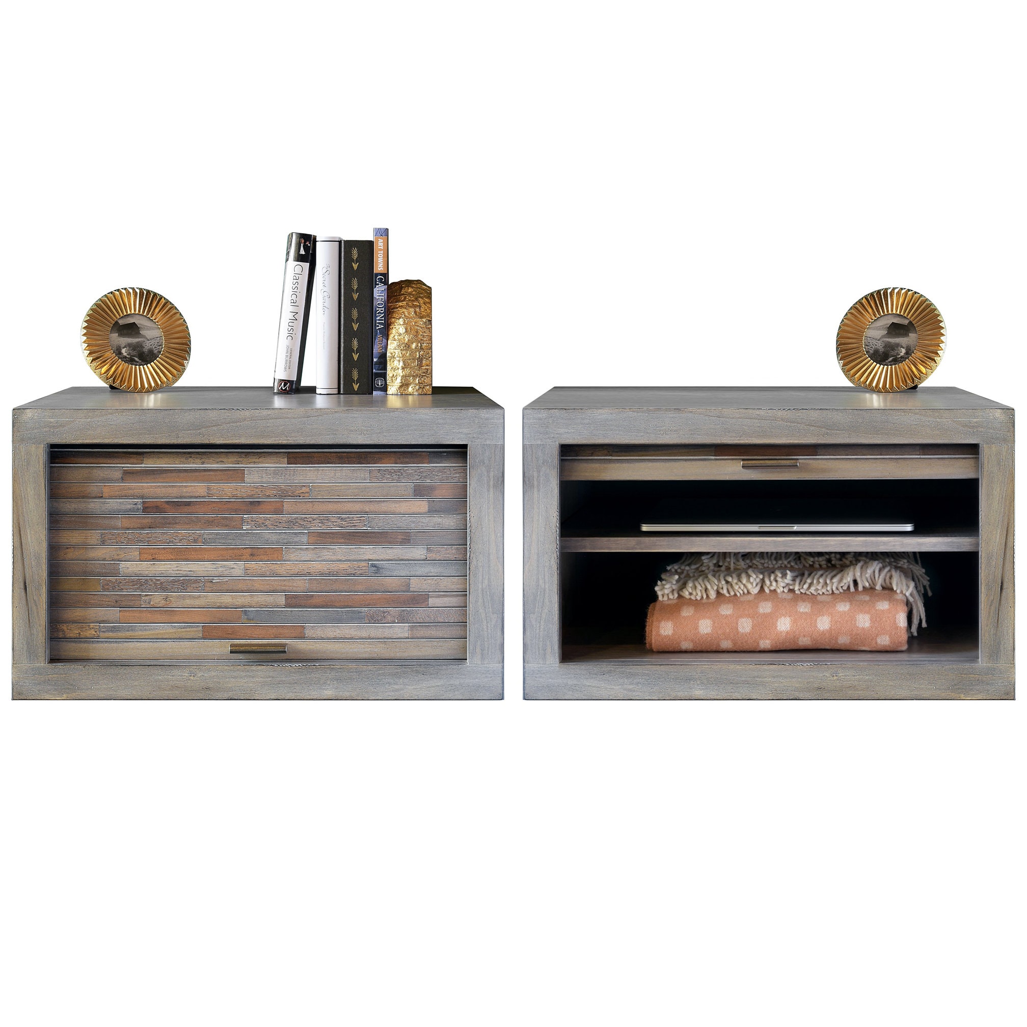 Gray Floating Wall Mount Nightstand Set ECO GEO Lakewood | Etsy