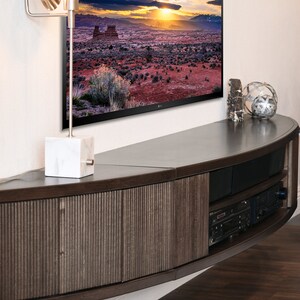 Curved Wall Mount Floating Entertainment Center TV Stand Arc | Etsy