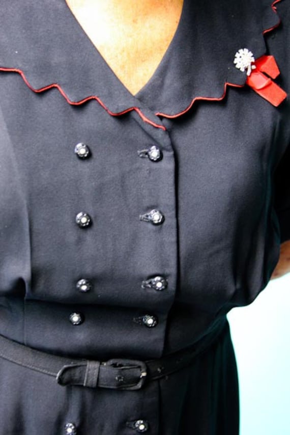 1950's Belted Hand Made Secretary Dress or Day Dress - Gem