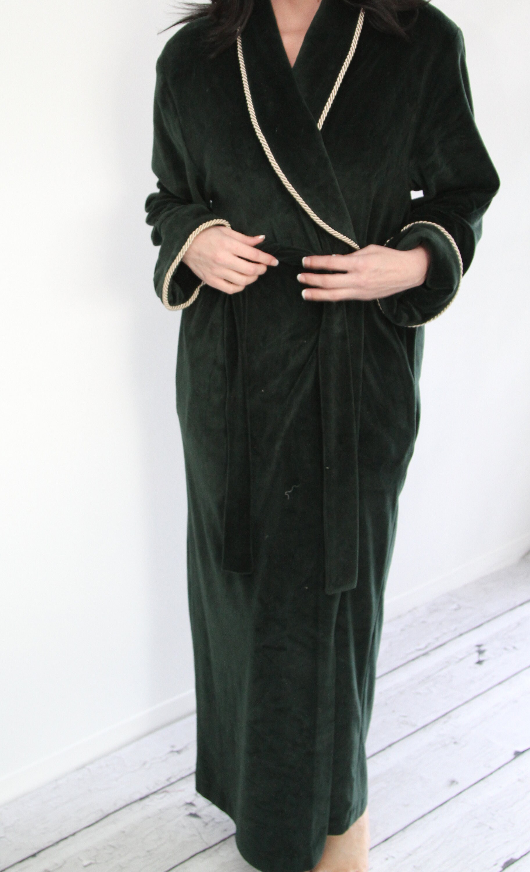 1980s Diamond Tea Velvet Full Length Dressing Robe, Bathrobe - Etsy