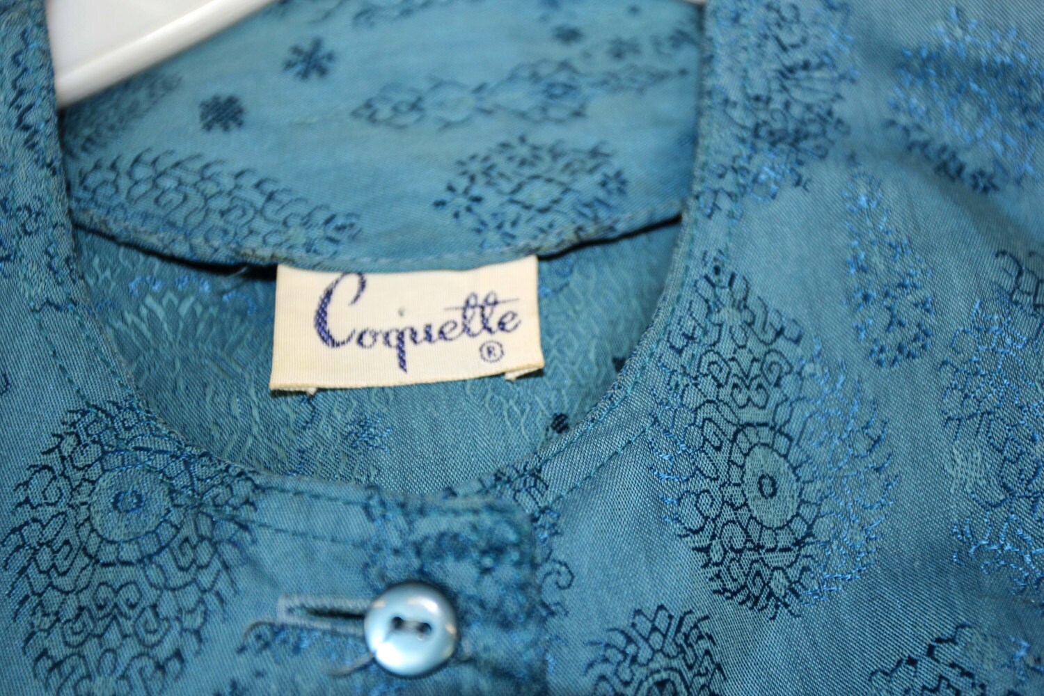 50's Vintage Coquette Shirt Waist Day Dress in Teal With 28" Waist - Etsy