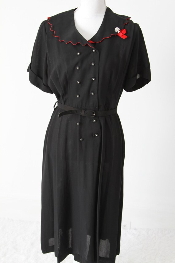 1950's Belted Hand Made Secretary Dress or Day Dress - Gem