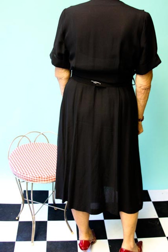 1950's Belted Hand Made Secretary Dress or Day Dress - Gem