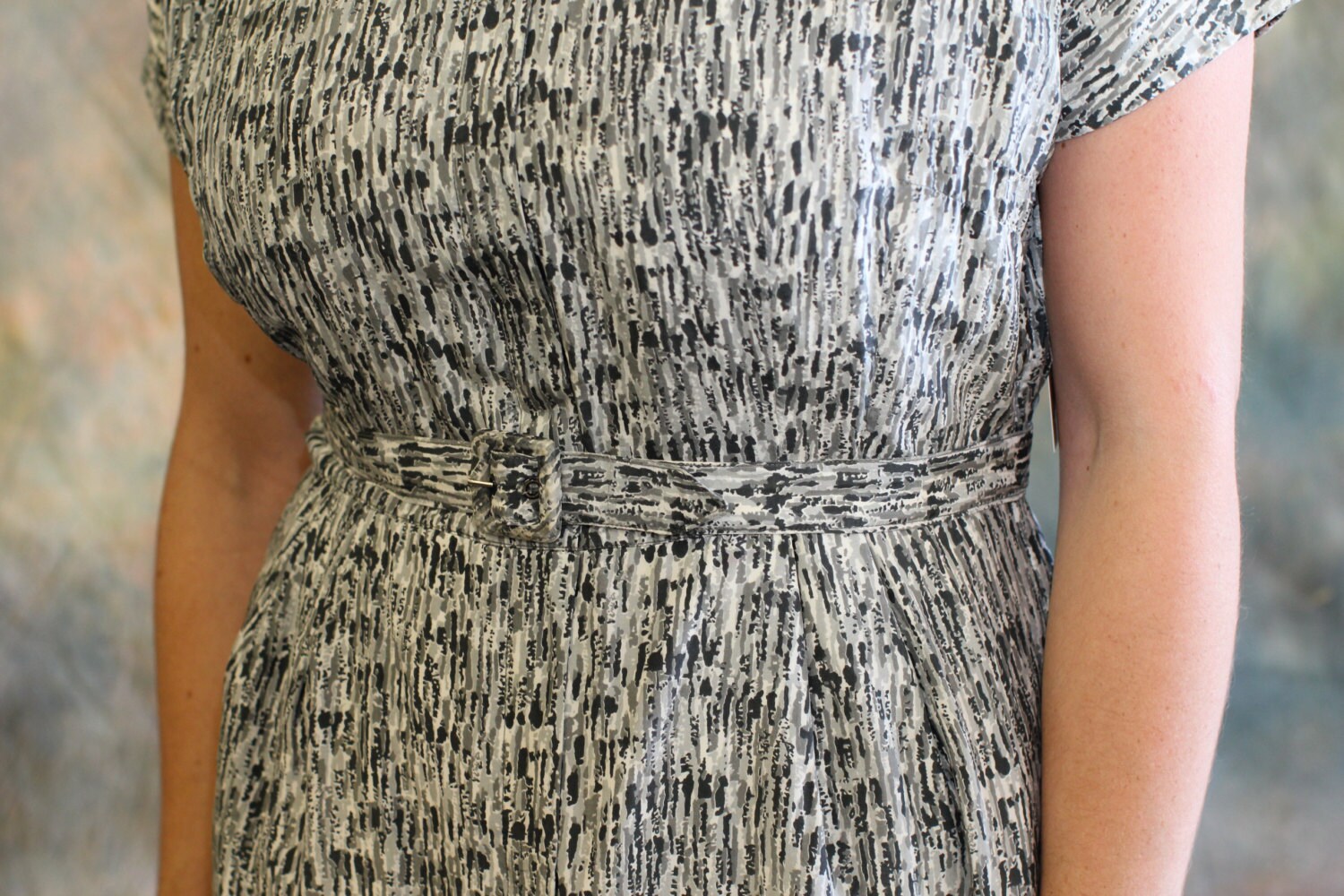 Vintage 1950' Modest Belted Secretary's Dress in Gray - Etsy