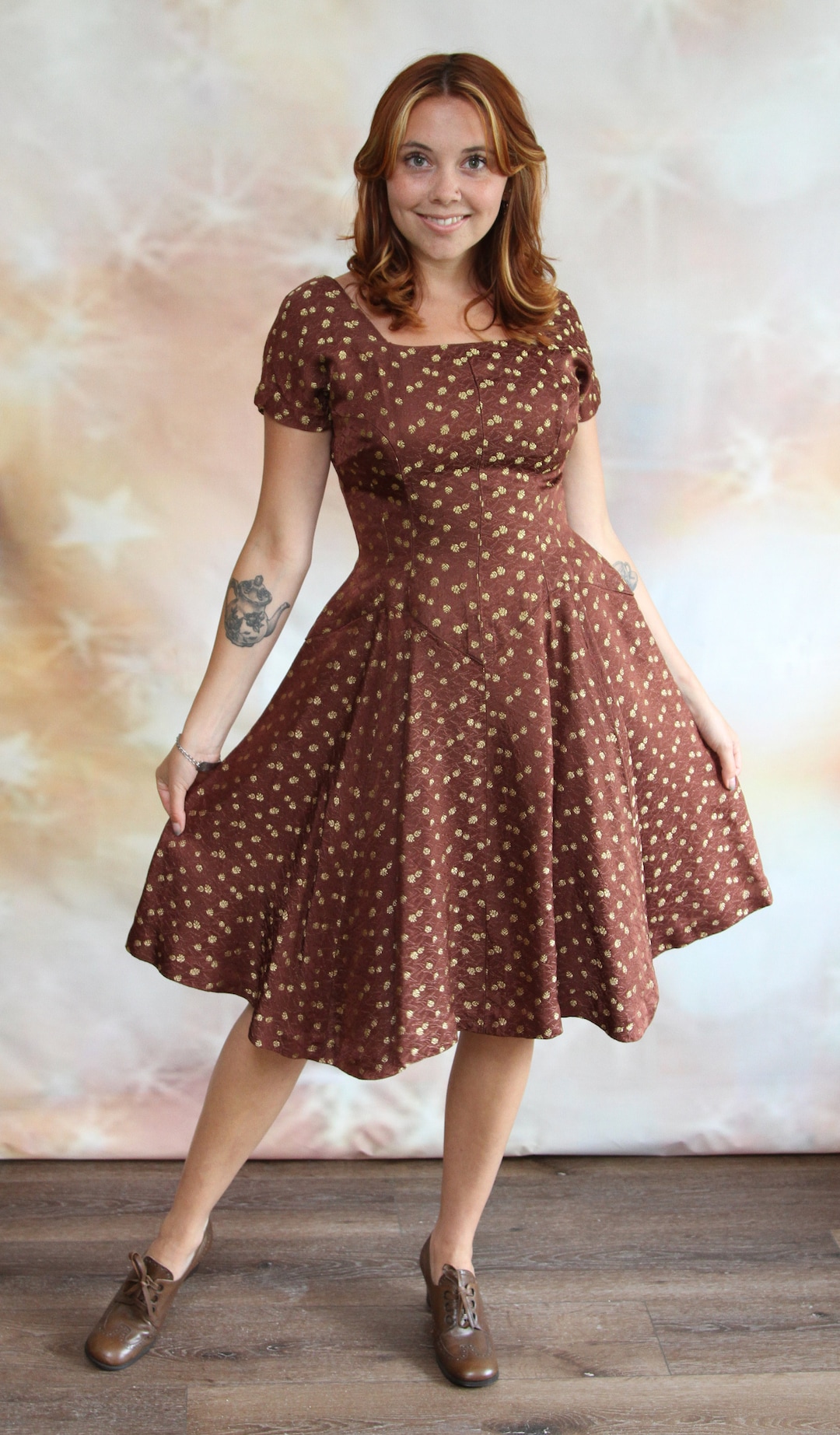 Vintage Day Dress With Long Metal Back Zipper and Circle Skirt - Etsy