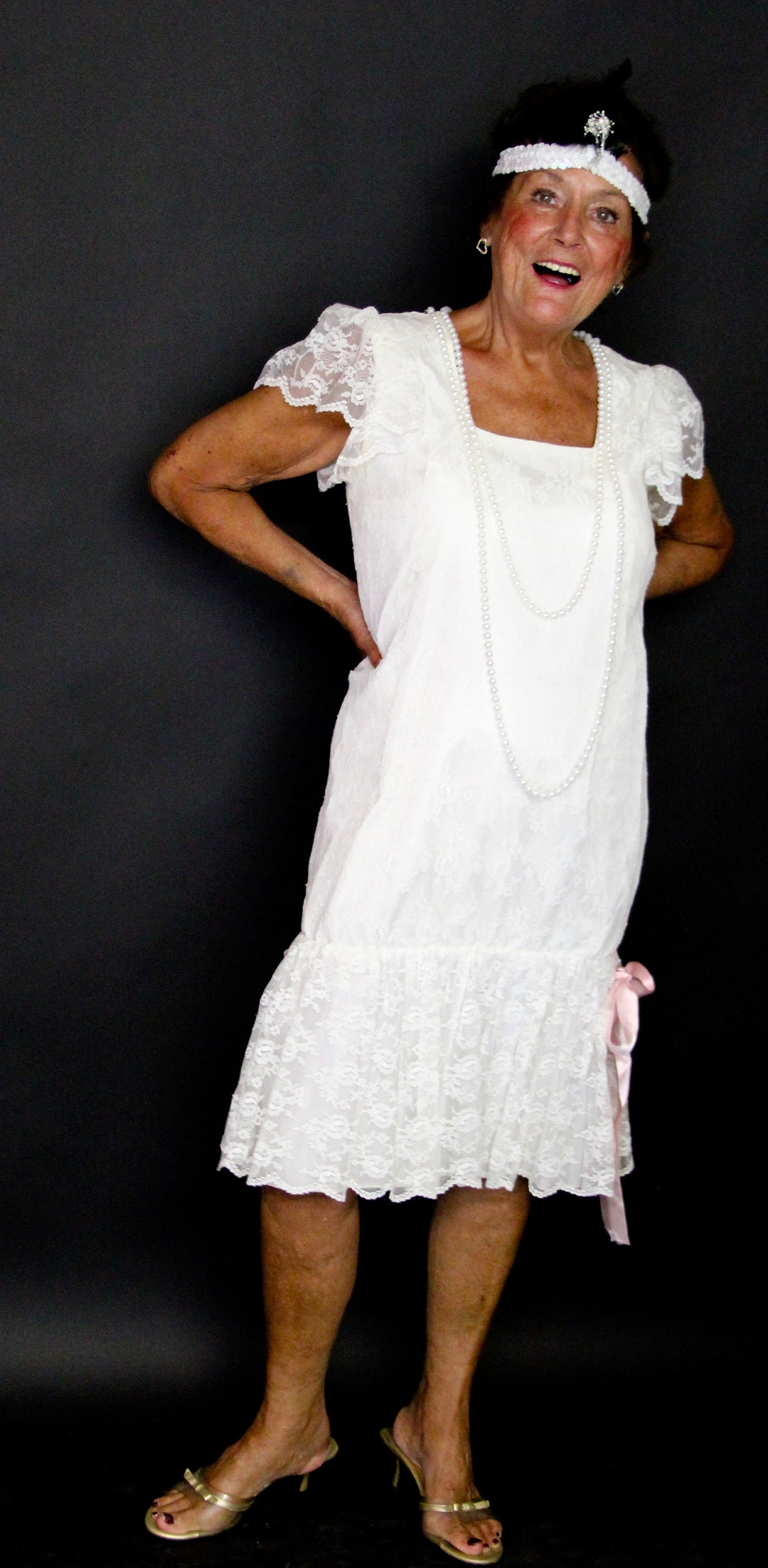 Vintage Lace Flapper Style Dress in Size 9/10 - Etsy