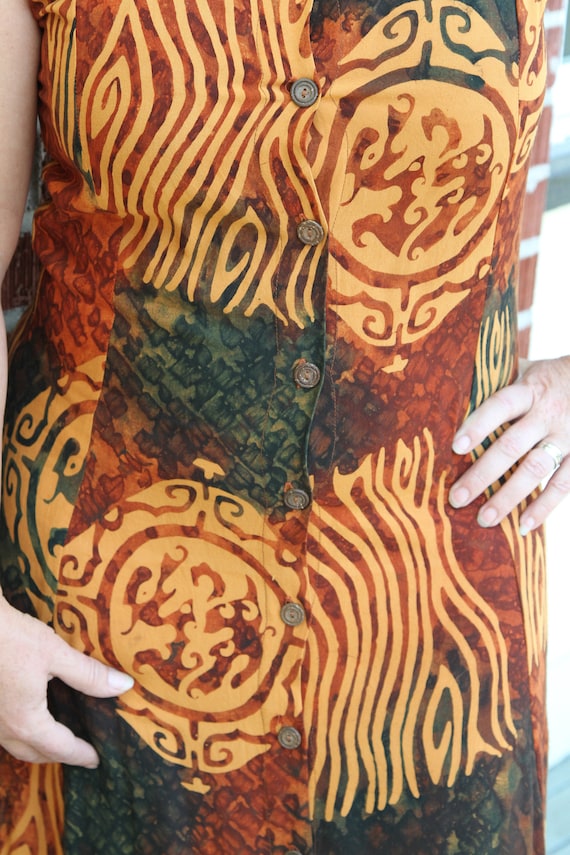 Vintage Batik Sun Dress by Silver Moon Creations Maui… - Gem