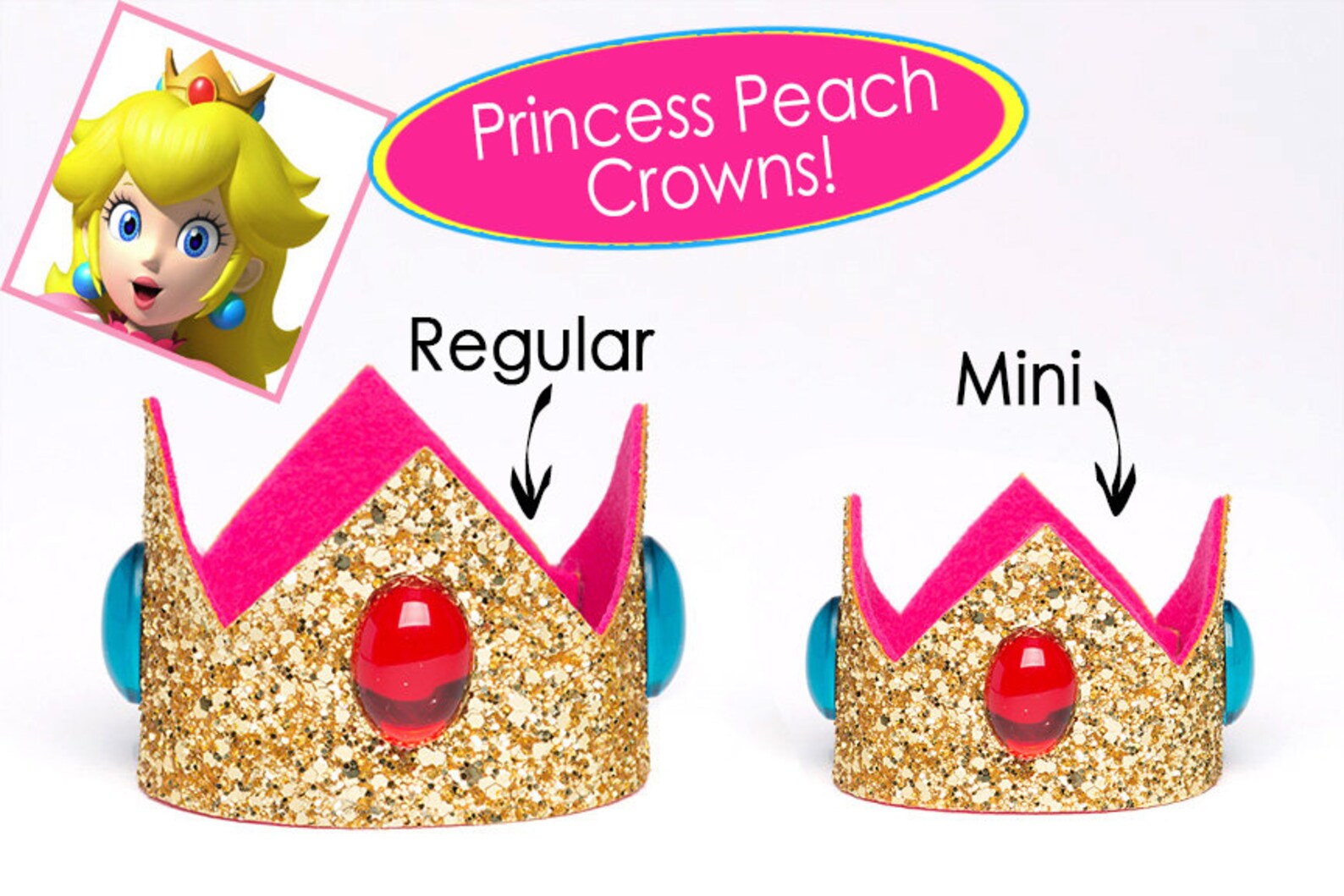 Princess Peach Crown Super Mario Bros Princess Peach Crown - Etsy