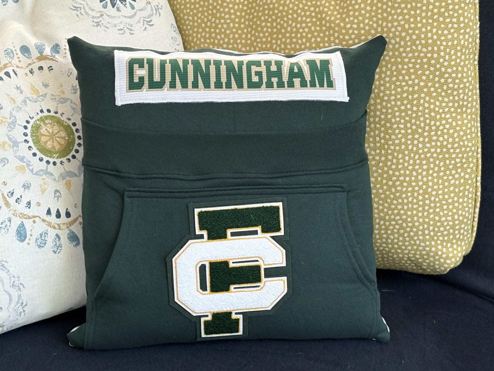 Custom Vintage Varsity Letter Memory Pillow - Made With YOUR Varsity ...