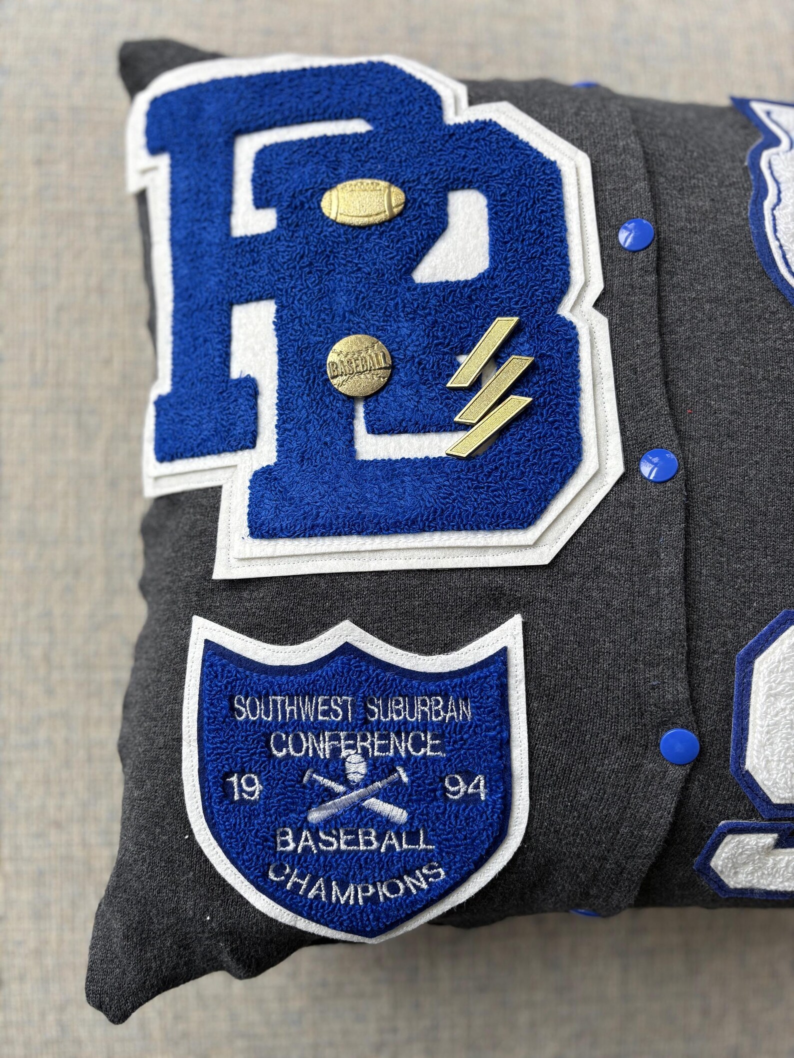 Custom Vintage Varsity Letter Memory Pillow - Made With YOUR Varsity ...