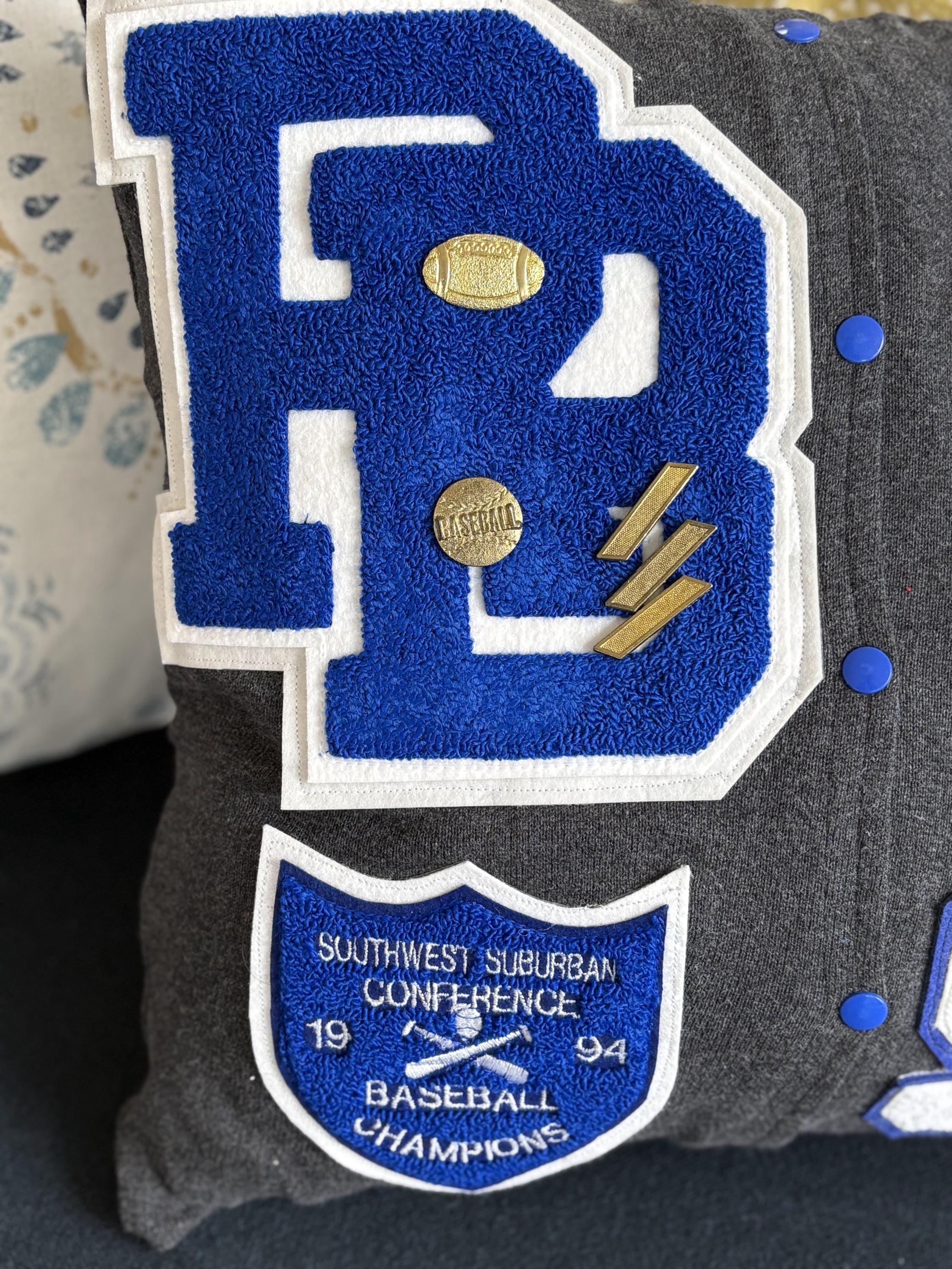 Custom Vintage Varsity Letter Memory Pillow - Made With YOUR Varsity ...