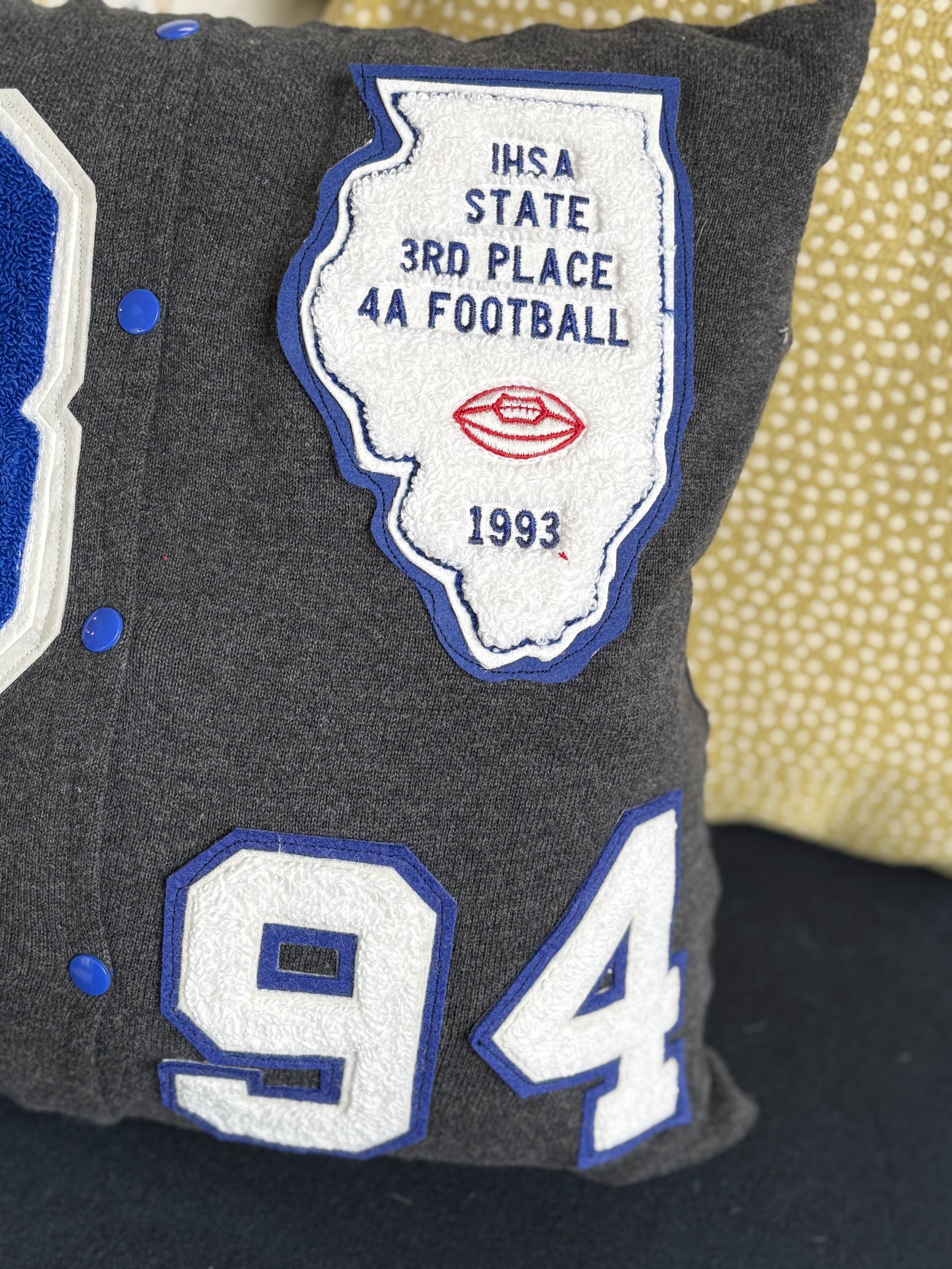Custom Vintage Varsity Letter Memory Pillow - Made With YOUR Varsity ...