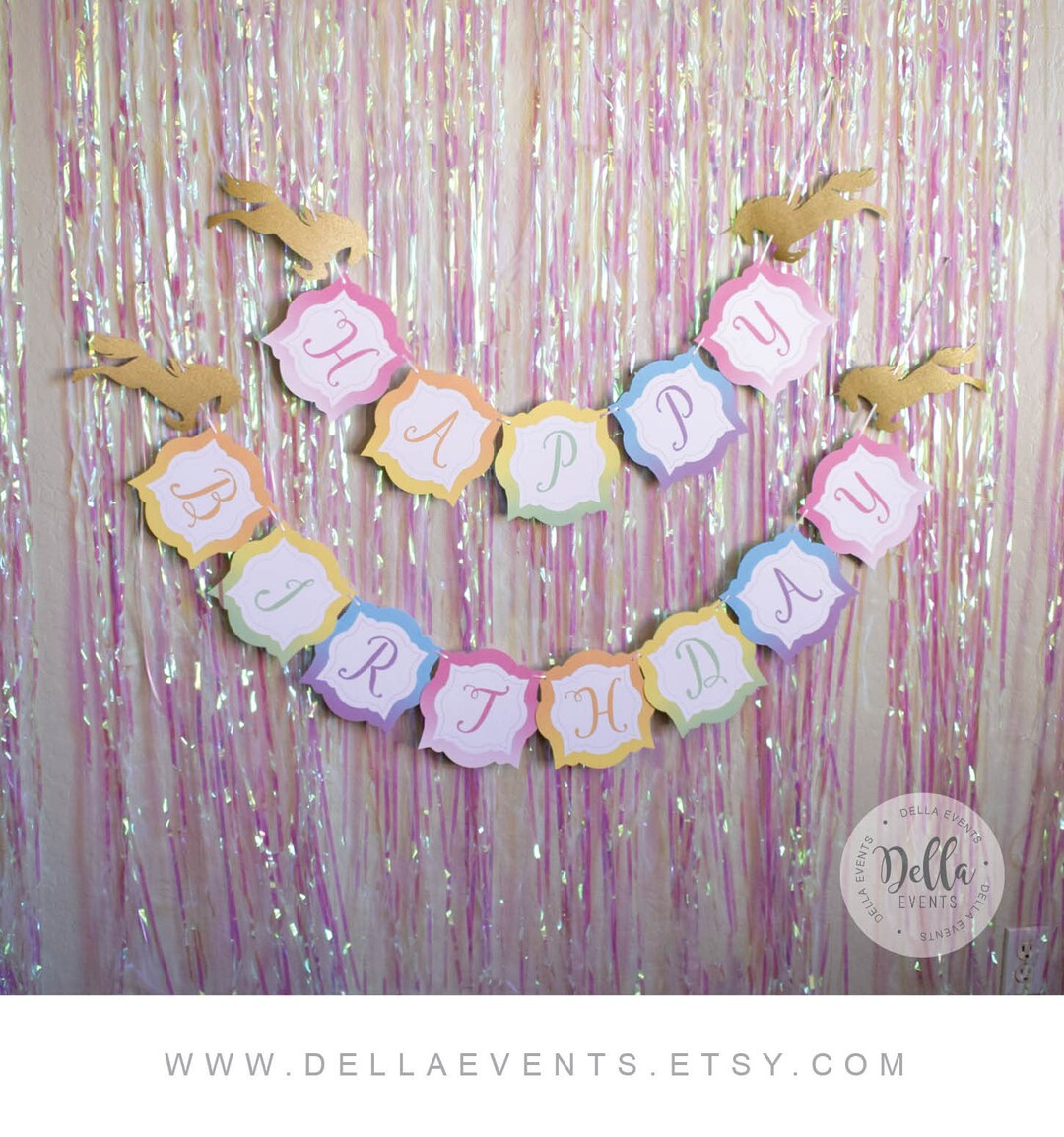 Unicorn Happy Birthday Banner, Unicorn Banner, Unicorn Birthday Banner ...