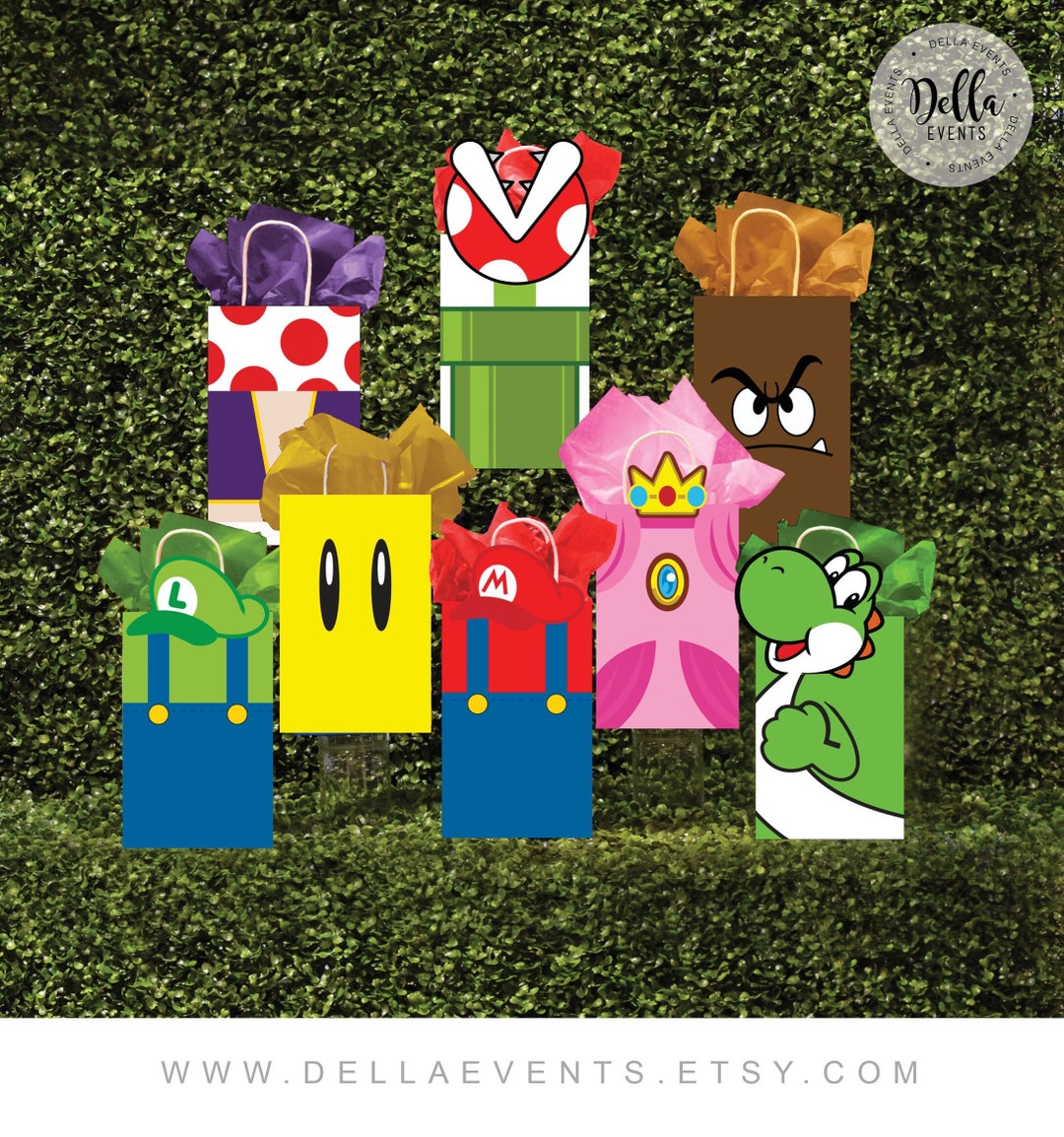 Mario Birthday Party Favor Bags, Super Mario, Birthday Party, Gift Bag ...