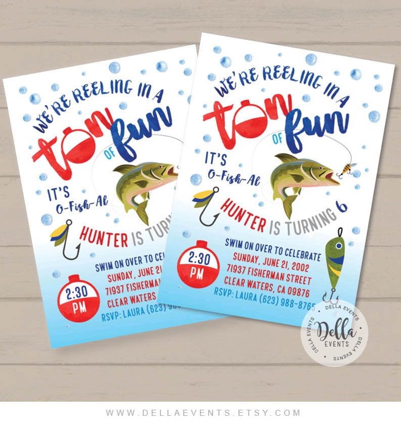Fishing Invite Fishing Invitation Fishing Birthday - Etsy