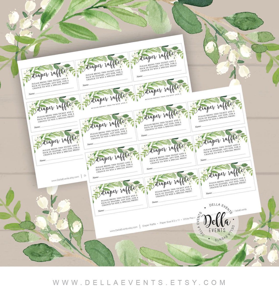 Diaper Raffle Diaper Raffle Ticket Baby Shower Invitation | Etsy