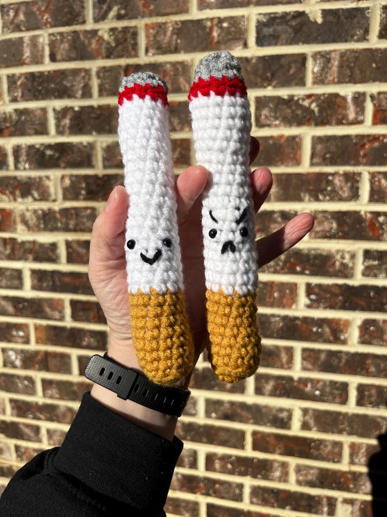 Crochet Cigarette Plush (cigarette Amigurumi) Gag Gift, Funny, Gifts ...