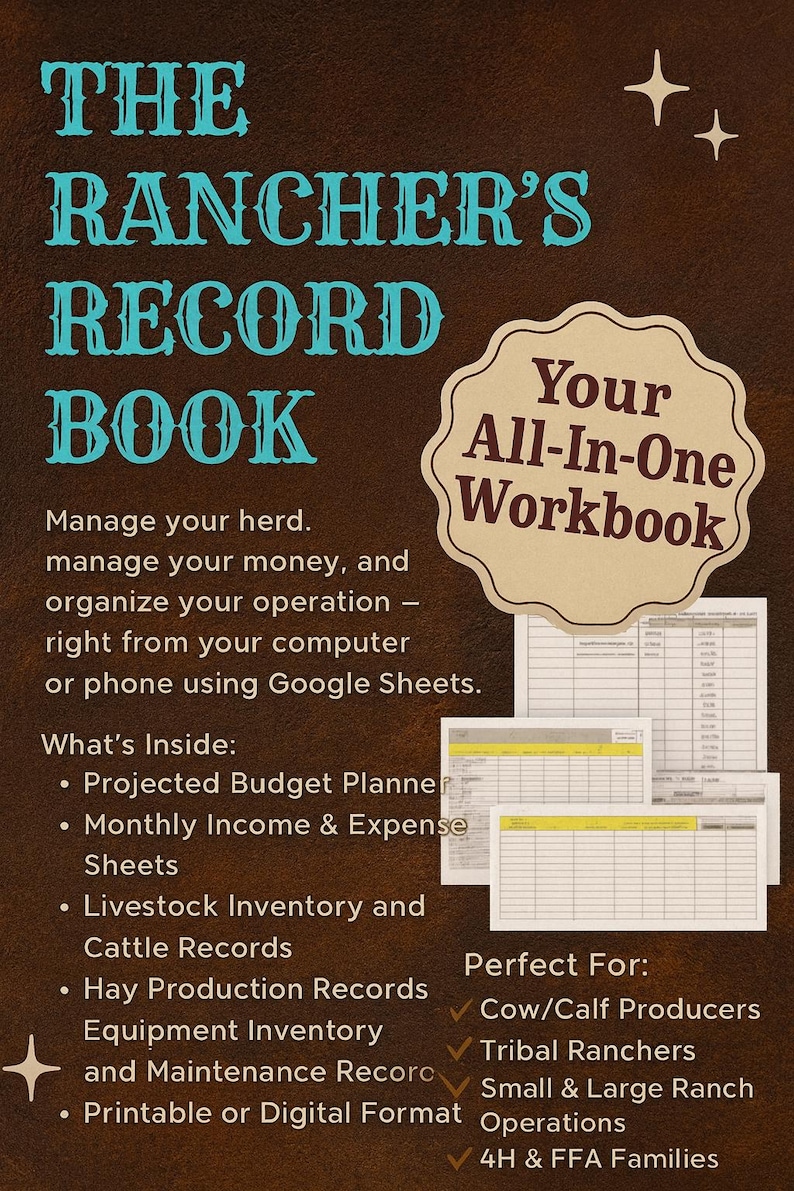 Rancher’s Record Book - Etsy