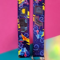 Geometric Pastel Retro Pattern 16 Inch Fabric Lanyard for Keys, Work ...