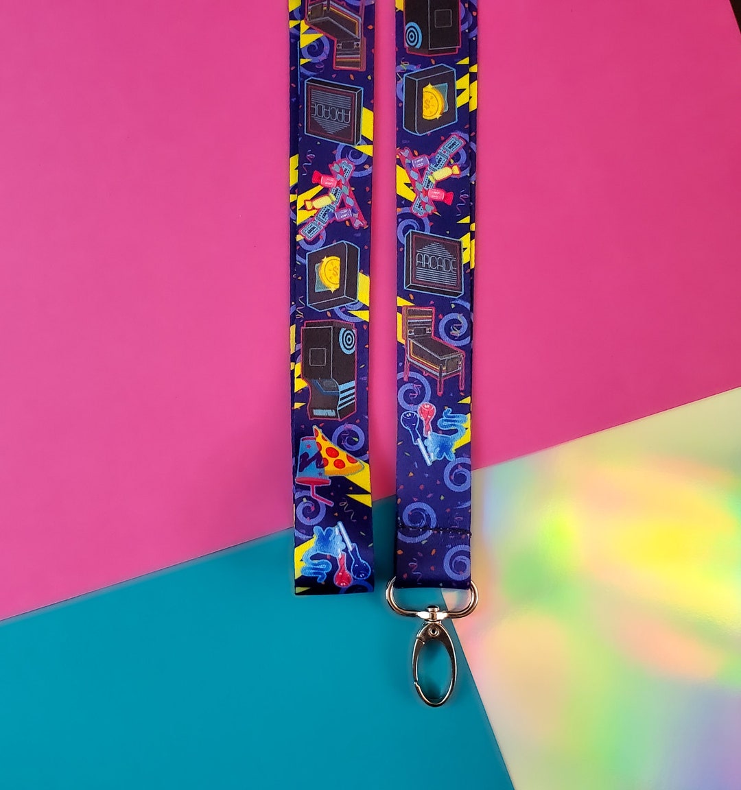 80s Retro Arcade Nostalgia Lanyard - W/ Oval Clasp - Etsy