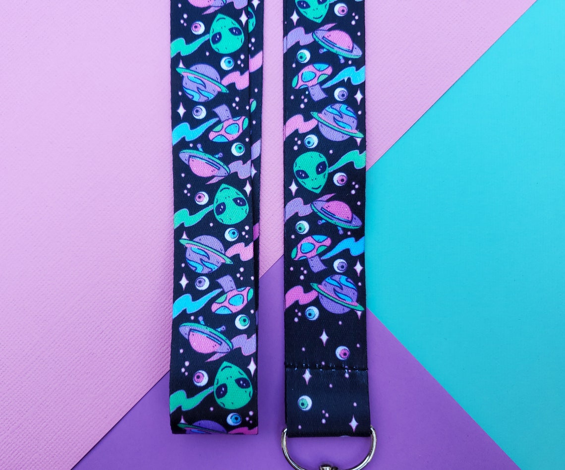 Funky Psychedelic Alien Rave Space Lanyard W/ Lobster Clasp | Etsy