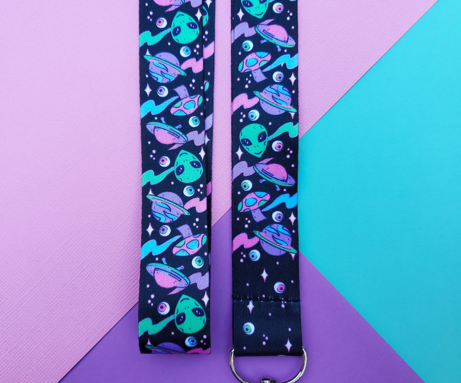 Funky Psychedelic Alien Rave Space Lanyard W/ Lobster Clasp | Etsy