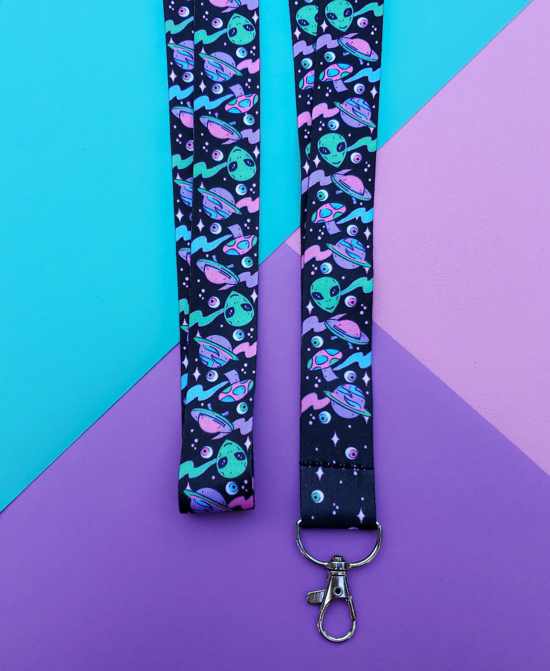 Funky Psychedelic Alien Rave Space Lanyard W/ Lobster Clasp | Etsy