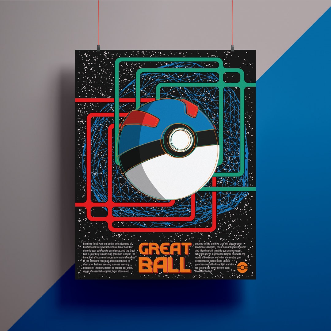 Great Ball Pokémon Advert Fanart Poster Print (8.5x11, 11x14) - Etsy