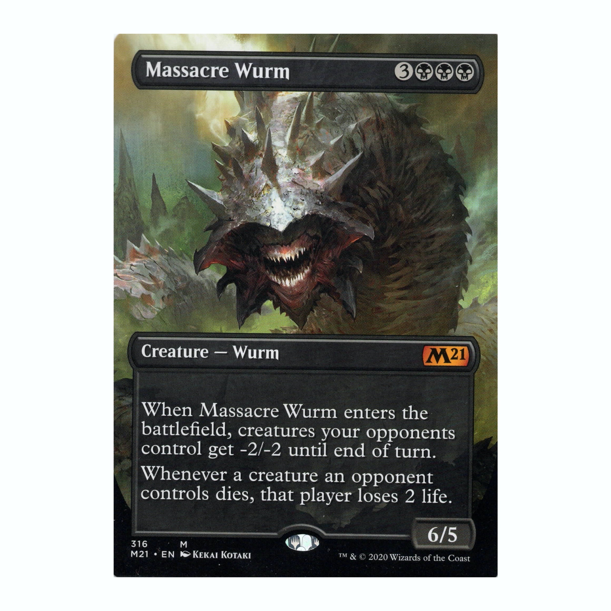 Massacre Wurm borderless Alternate Art Magic: the Gathering TCG M21 ...